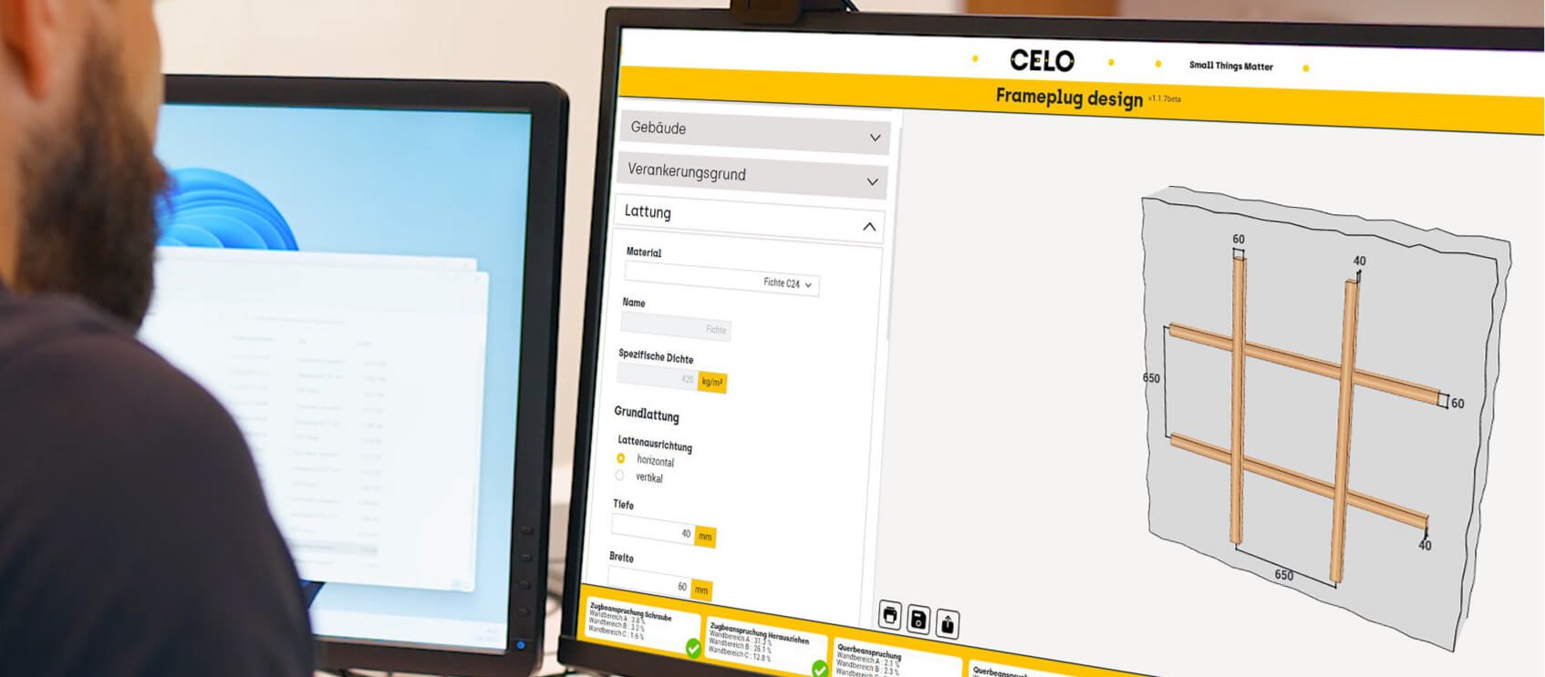 MFR-Rahmendübel Software für Fassadenkonstruktion